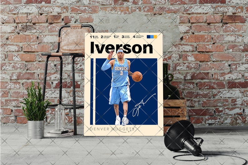 Allen Iverson Poster, Basketball Print, Sports, Wall Décor, NBA Poster ...
