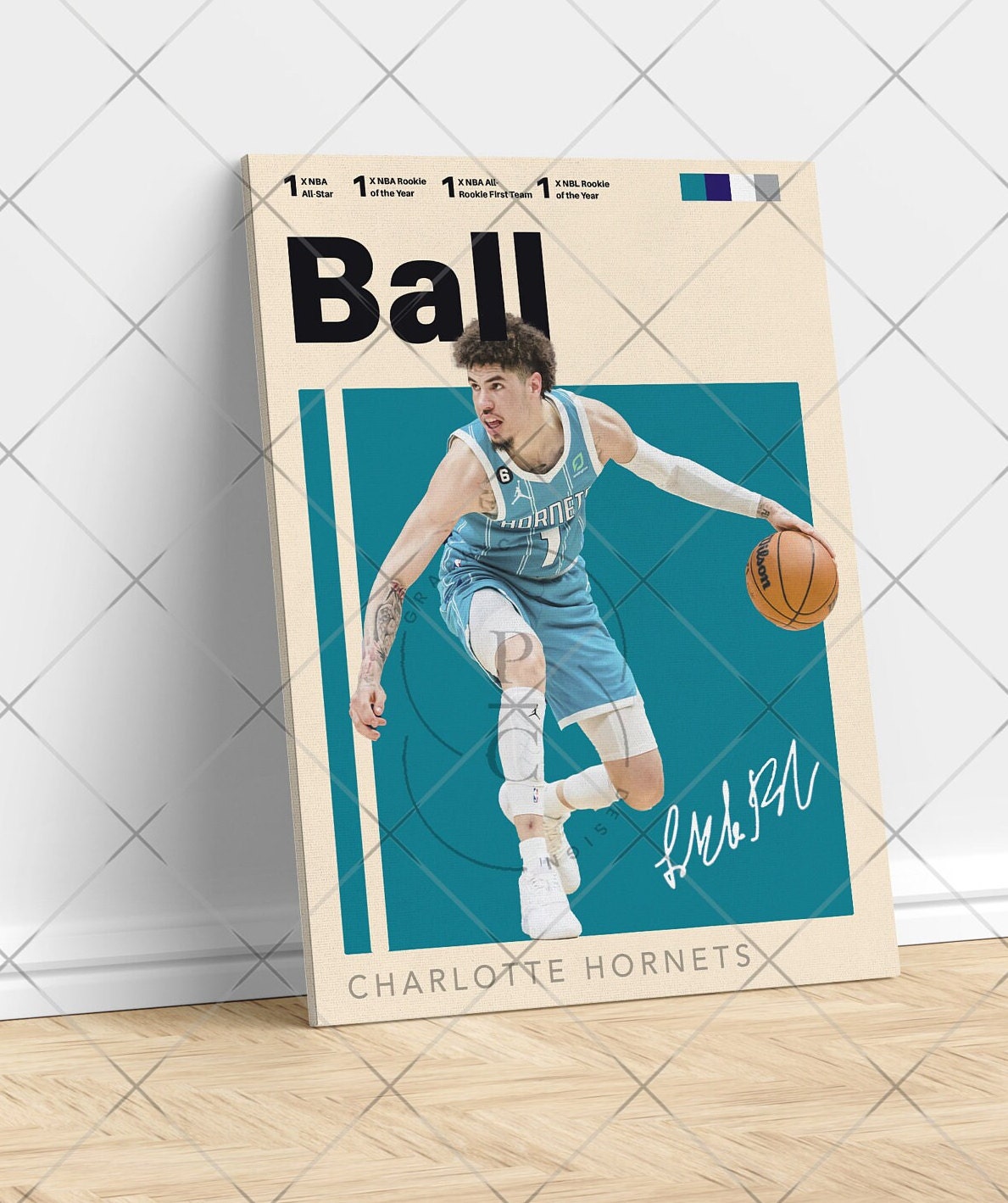 Lamelo Ball Poster, Basketball Print, Sports, Wall Décor, NBA Poster ...
