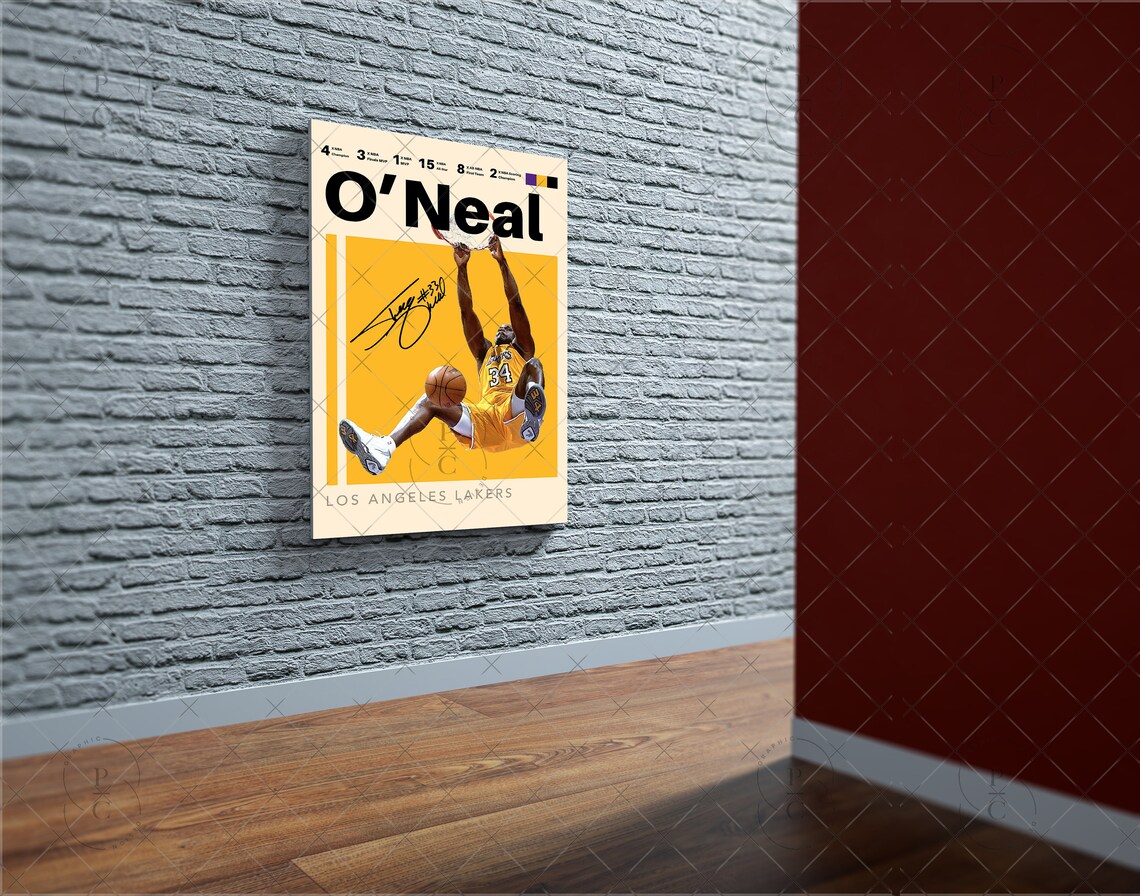 Shaquille O'neal Poster, Basketball Print, Sports, Wall Décor, NBA ...