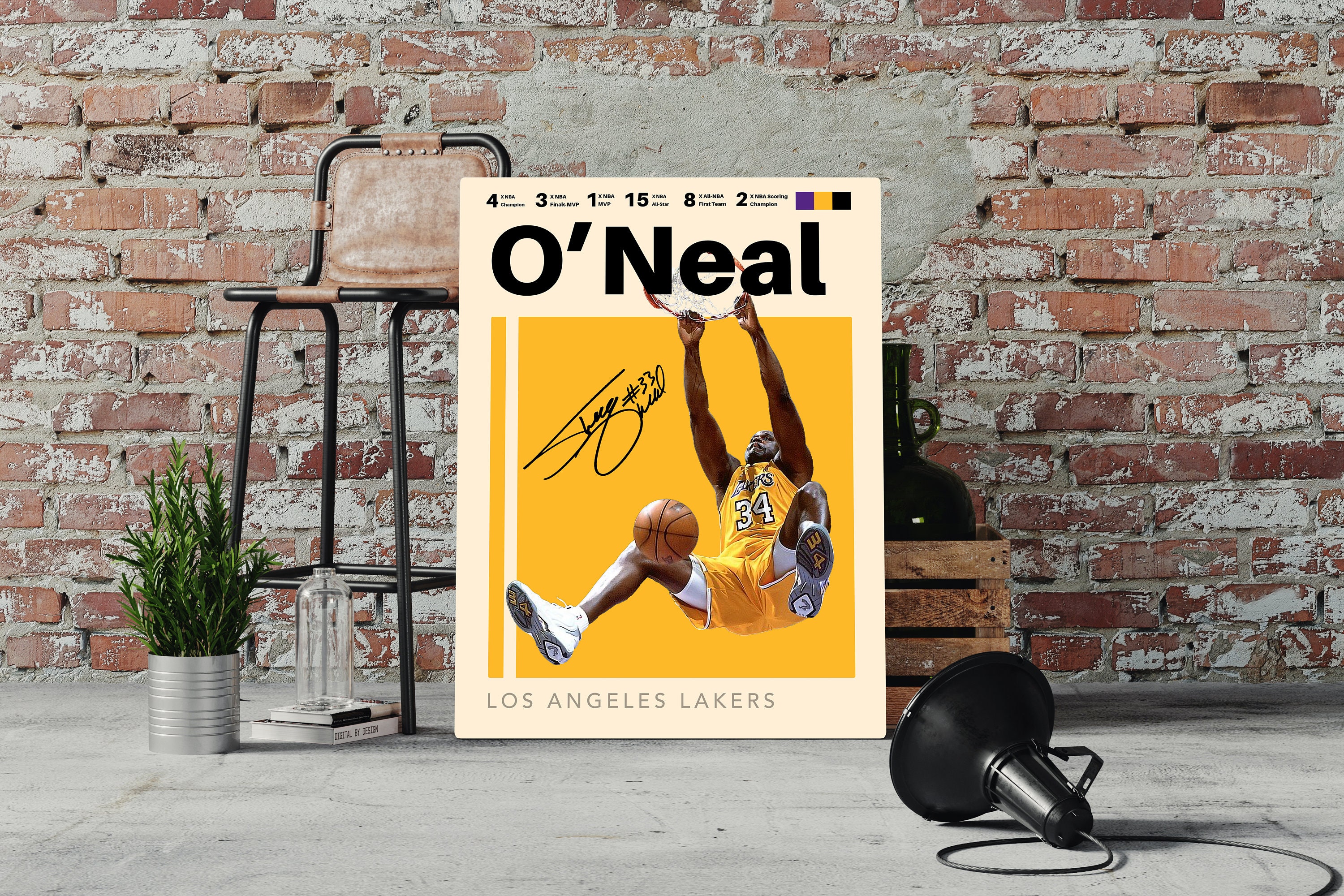 Shaquille O'neal Poster Basketball Print Sports Wall - Etsy