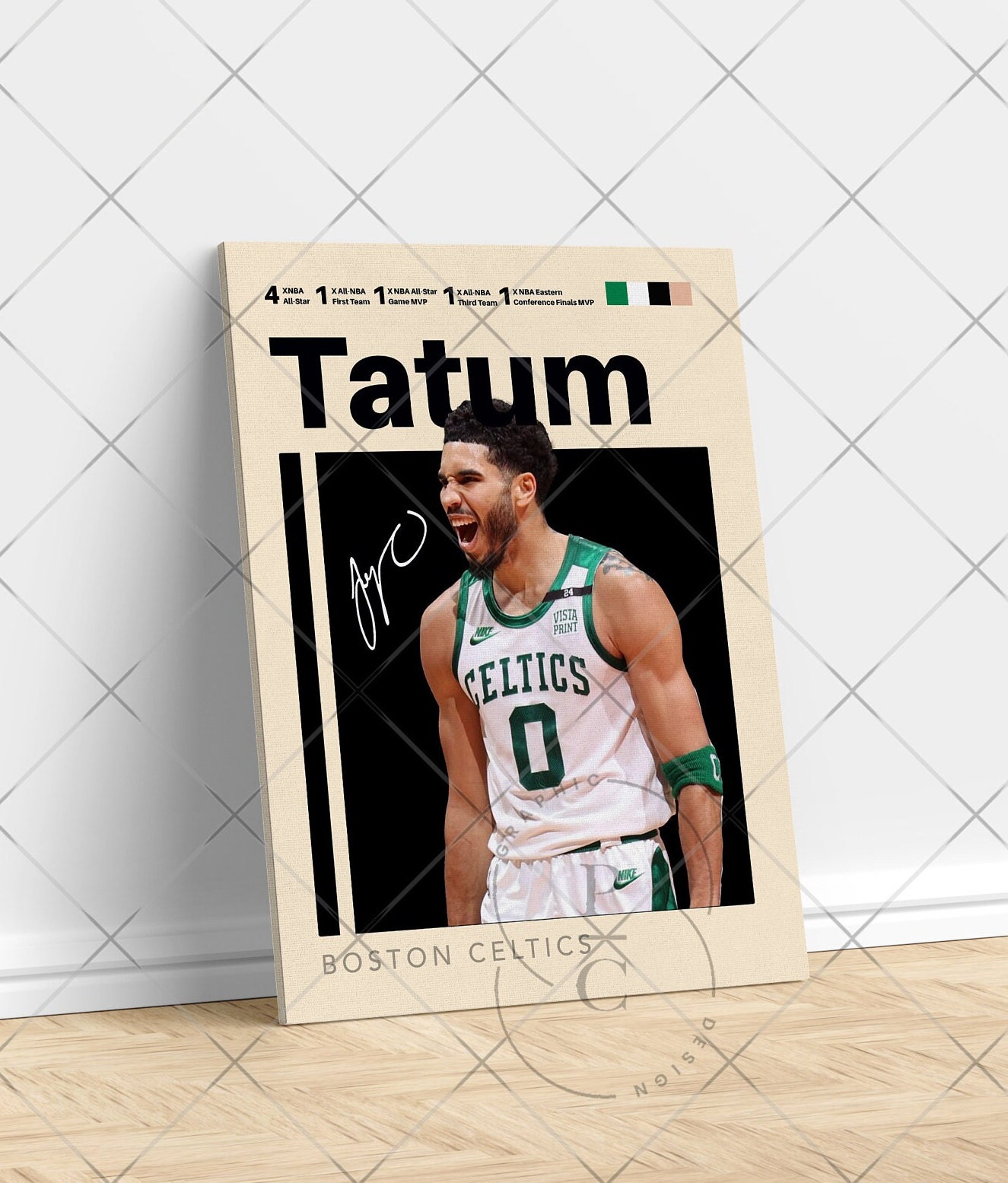 Jayson Tatum Poster, Basketball Print, Sports, Wall Décor, NBA Poster ...