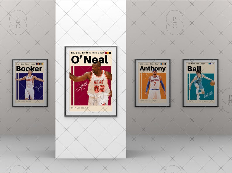 Shaquille O'neal Poster, Basketball Print, Sports, Wall Décor, NBA ...