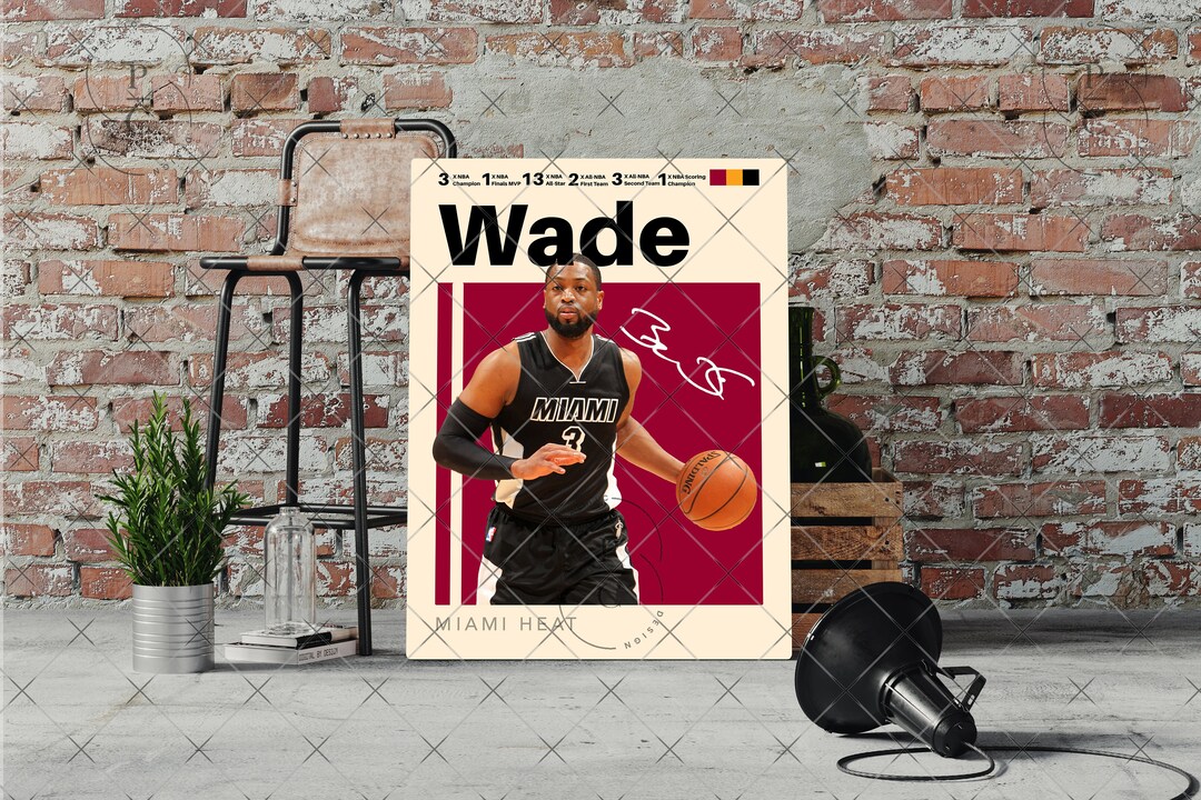 Dwayne Wade Poster, Basketball Print, Sports, Wall Décor, NBA Poster ...