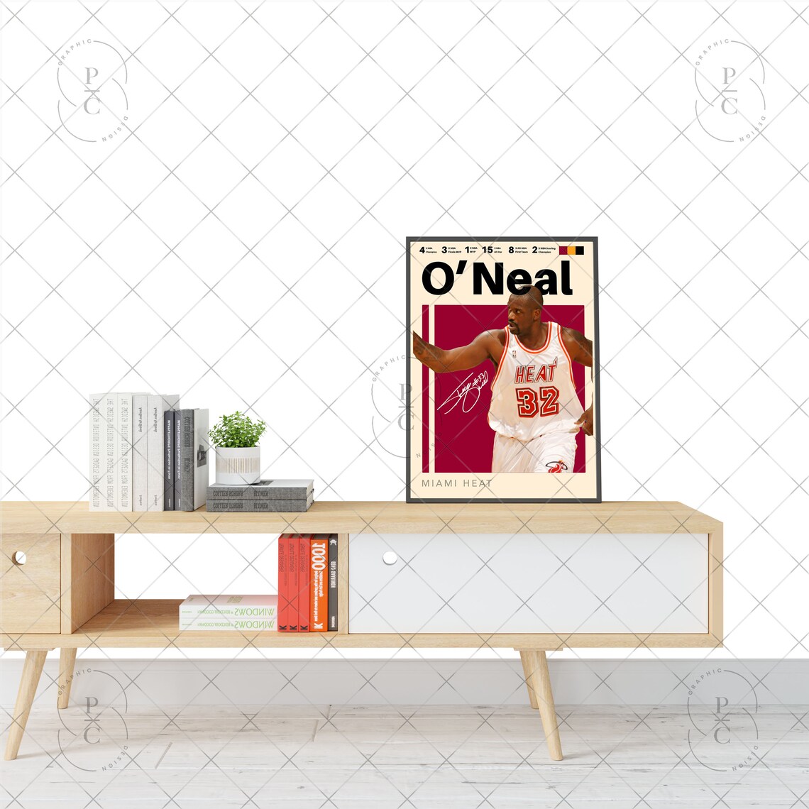 Shaquille O'neal Poster, Basketball Print, Sports, Wall Décor, NBA ...