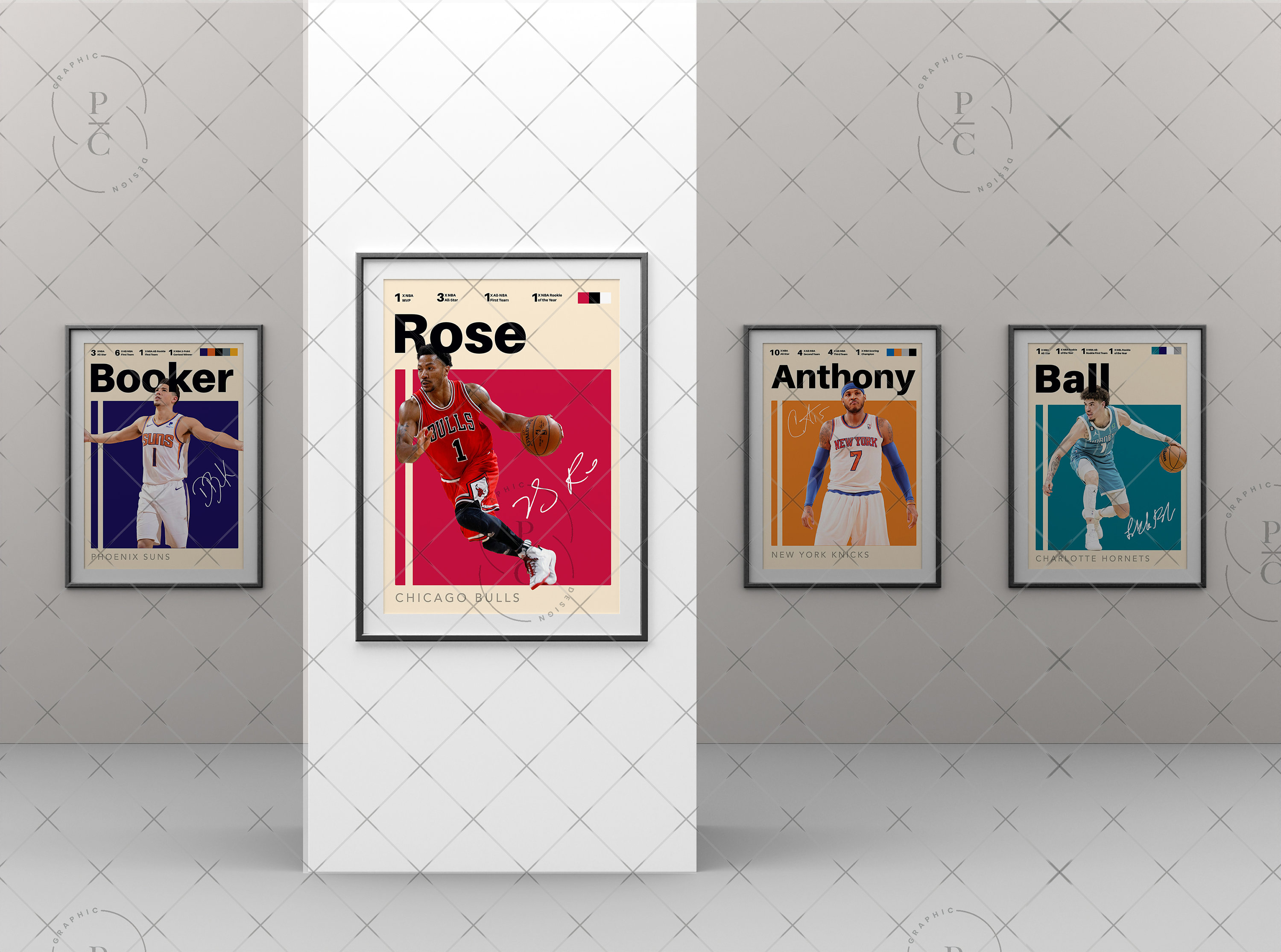 Derrick Rose Poster, Basketball Print, Sports, Wall Décor, NBA Poster ...