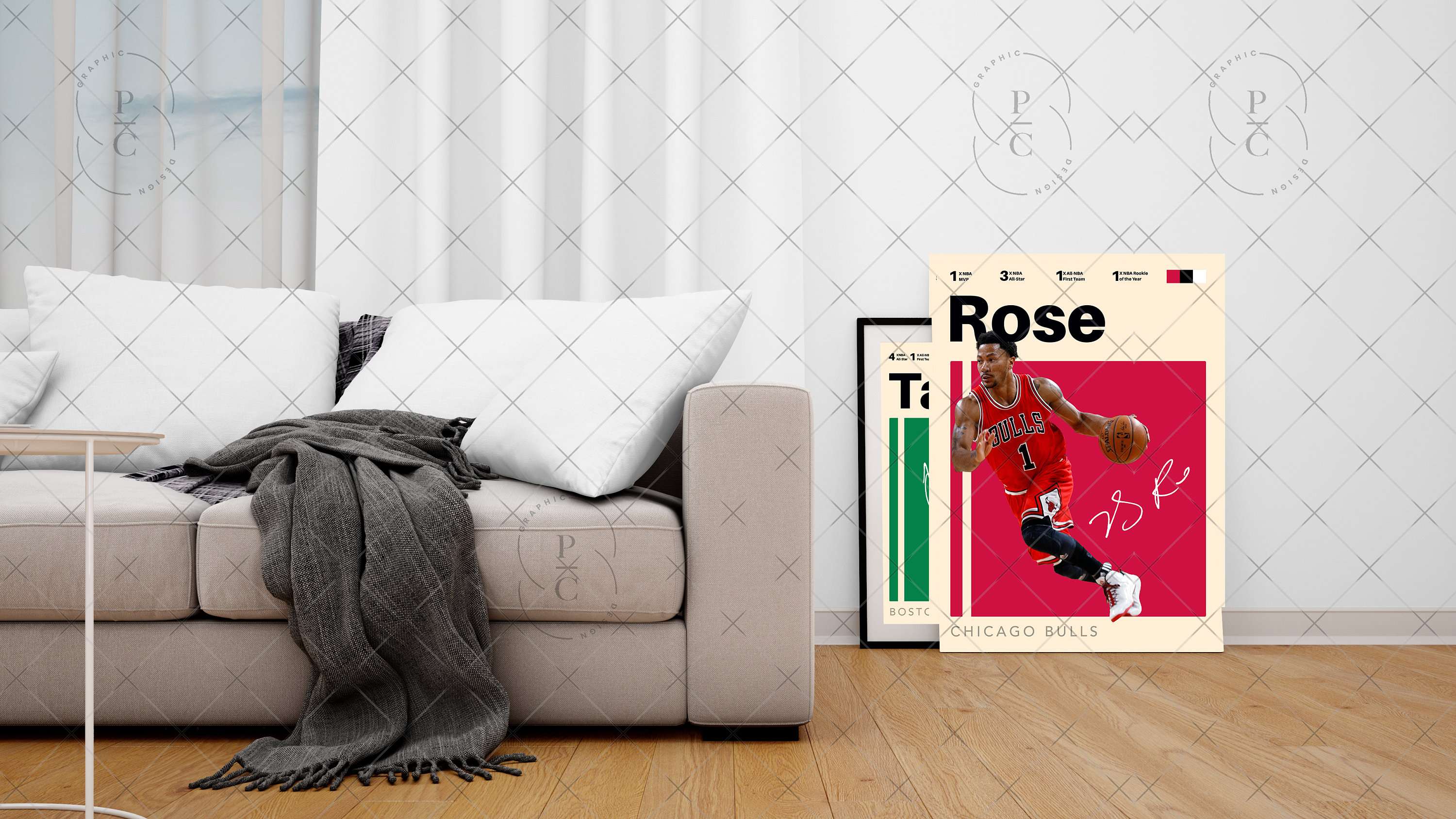 Derrick Rose Poster, Basketball Print, Sports, Wall Décor, NBA Poster ...