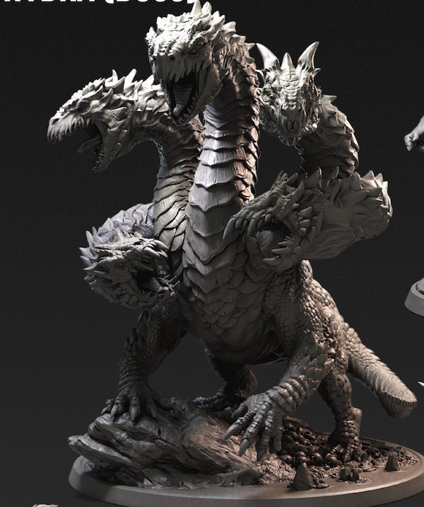 Fearsome Hydra Stl Digital Download Mini for Dungeons and Dragons ...
