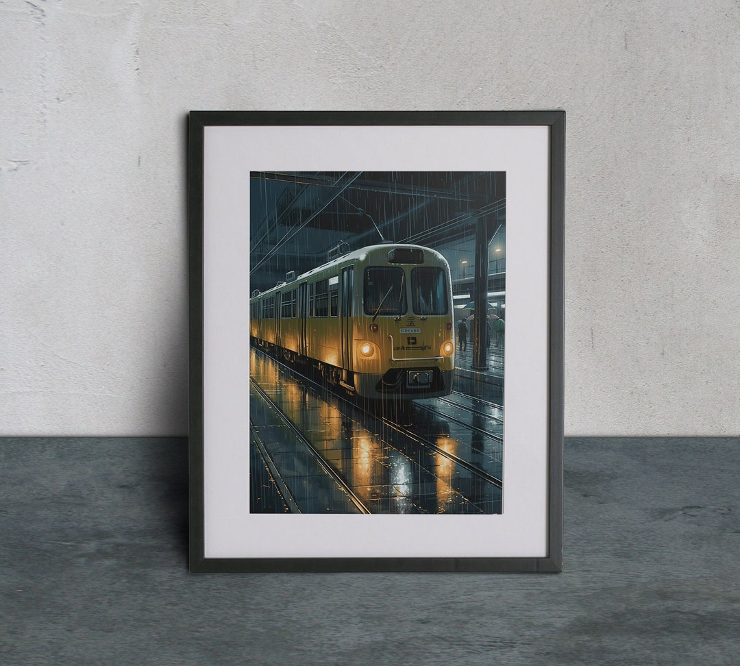 Dark and Moody Train Prints Anime Style Set of 8 Digital Printable ...