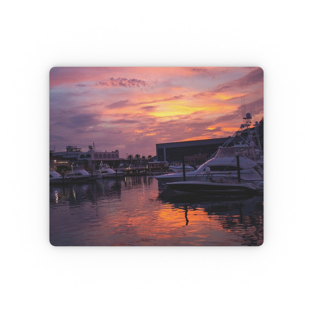 Tropical Sunset Mouse Pad, Sunset Lover Gift, Boat Lover Gift, Ocean ...
