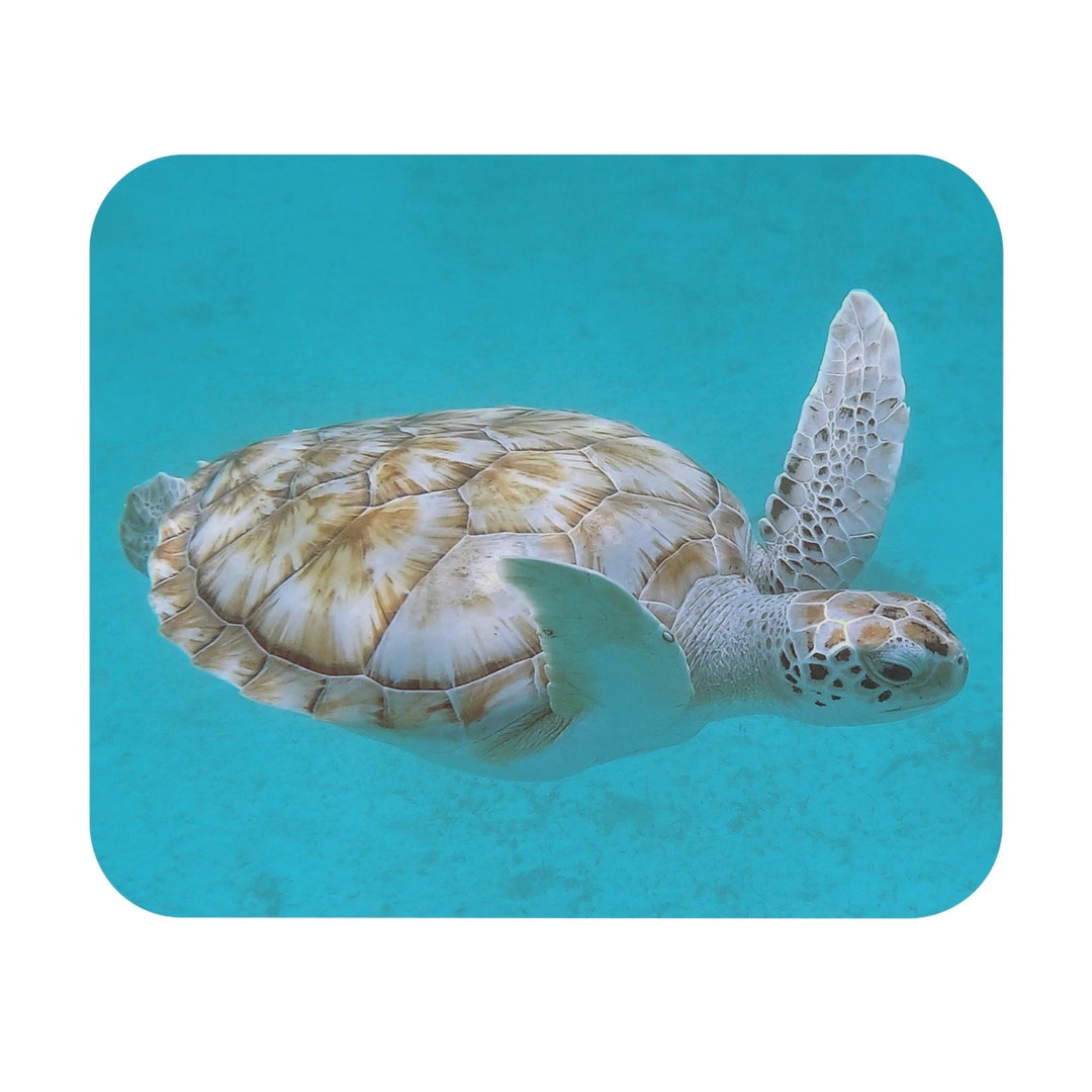 Friendly Sea Turtle Mouse Pad, Turtle Lover Gift, Sea Life Gift, World ...