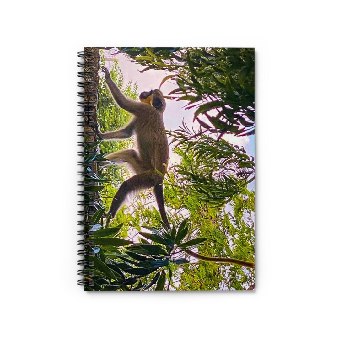 Monkey Spiral Notebook, Monkey Lover Gift, Jungle Lover Gift, Nature ...