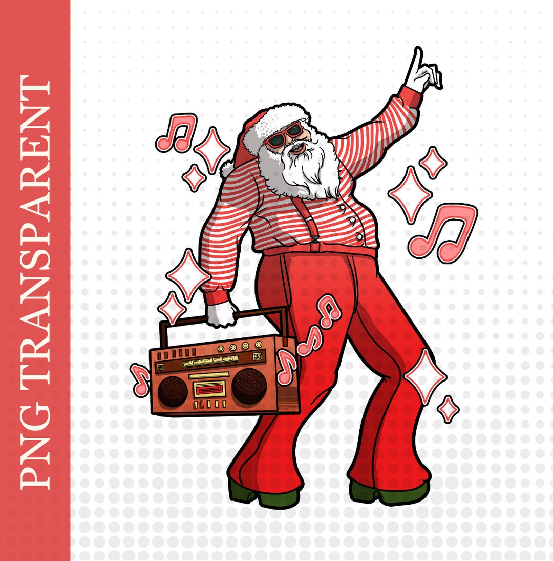 Christmas Santa Png is in the Groove 90's Retro Santa - Etsy