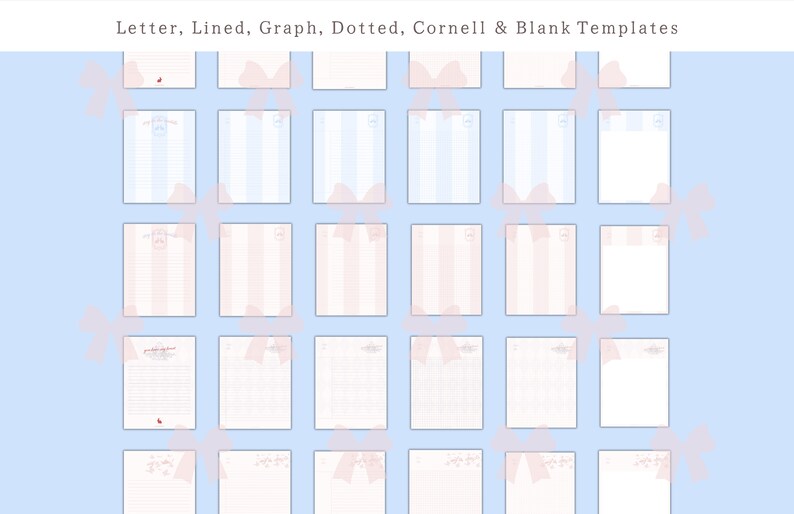 Ditto Love Bunny Notes Set Cute Digital Study Note Templates for ...