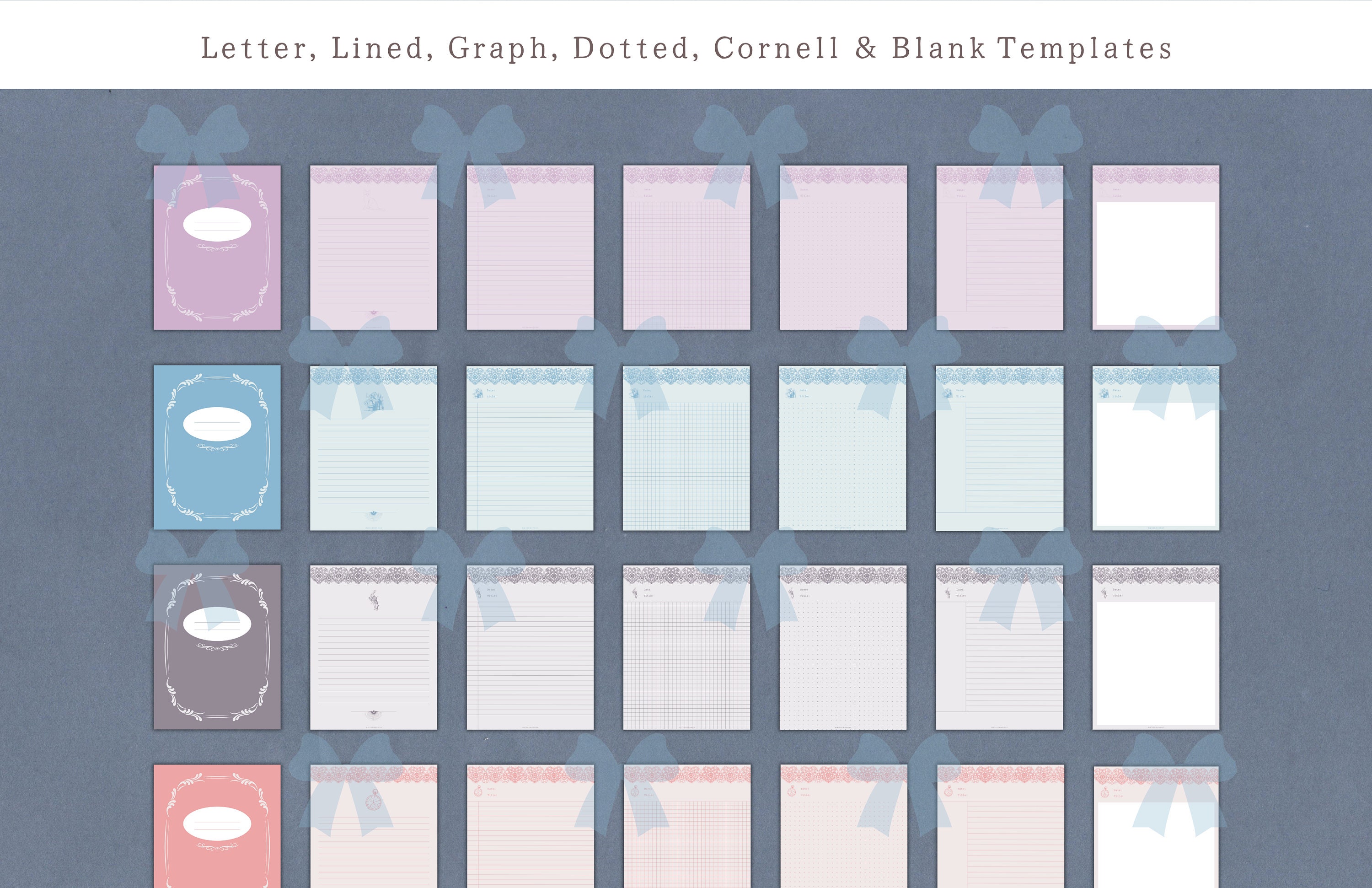 Pastel Wonderland Notes Cute Digital Study Note Templates - Etsy