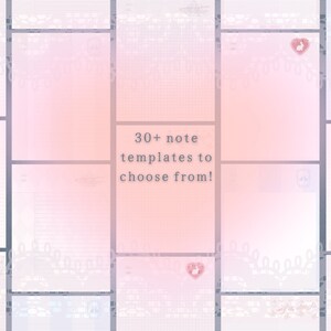 Ditto Love Bunny Notes Set Cute Digital Study Note Templates - Etsy