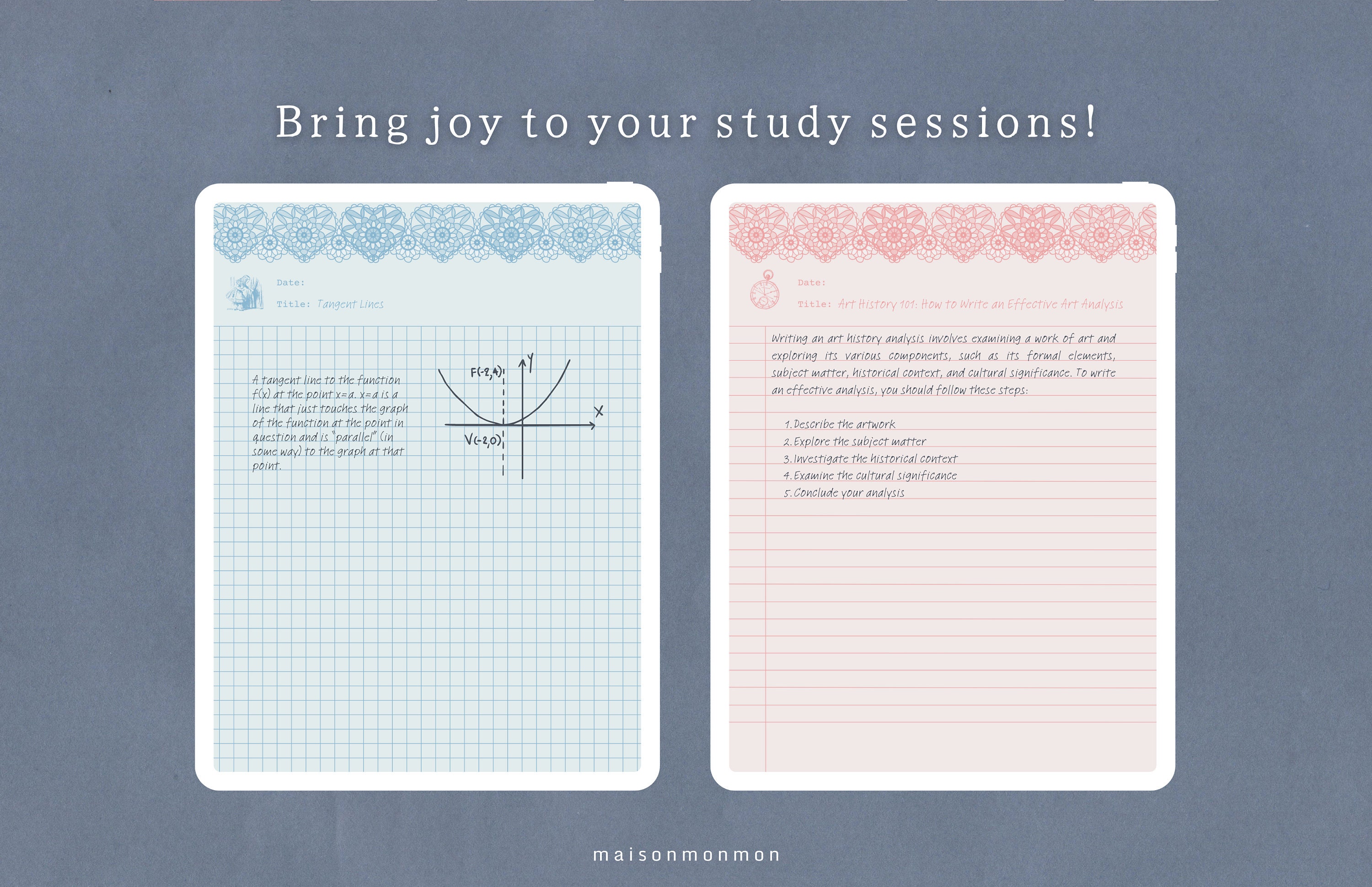 Pastel Wonderland Notes | Cute Digital Study Note Templates for ...