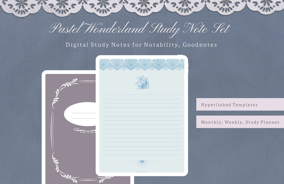 Pastel Wonderland Notes | Cute Digital Study Note Templates for ...