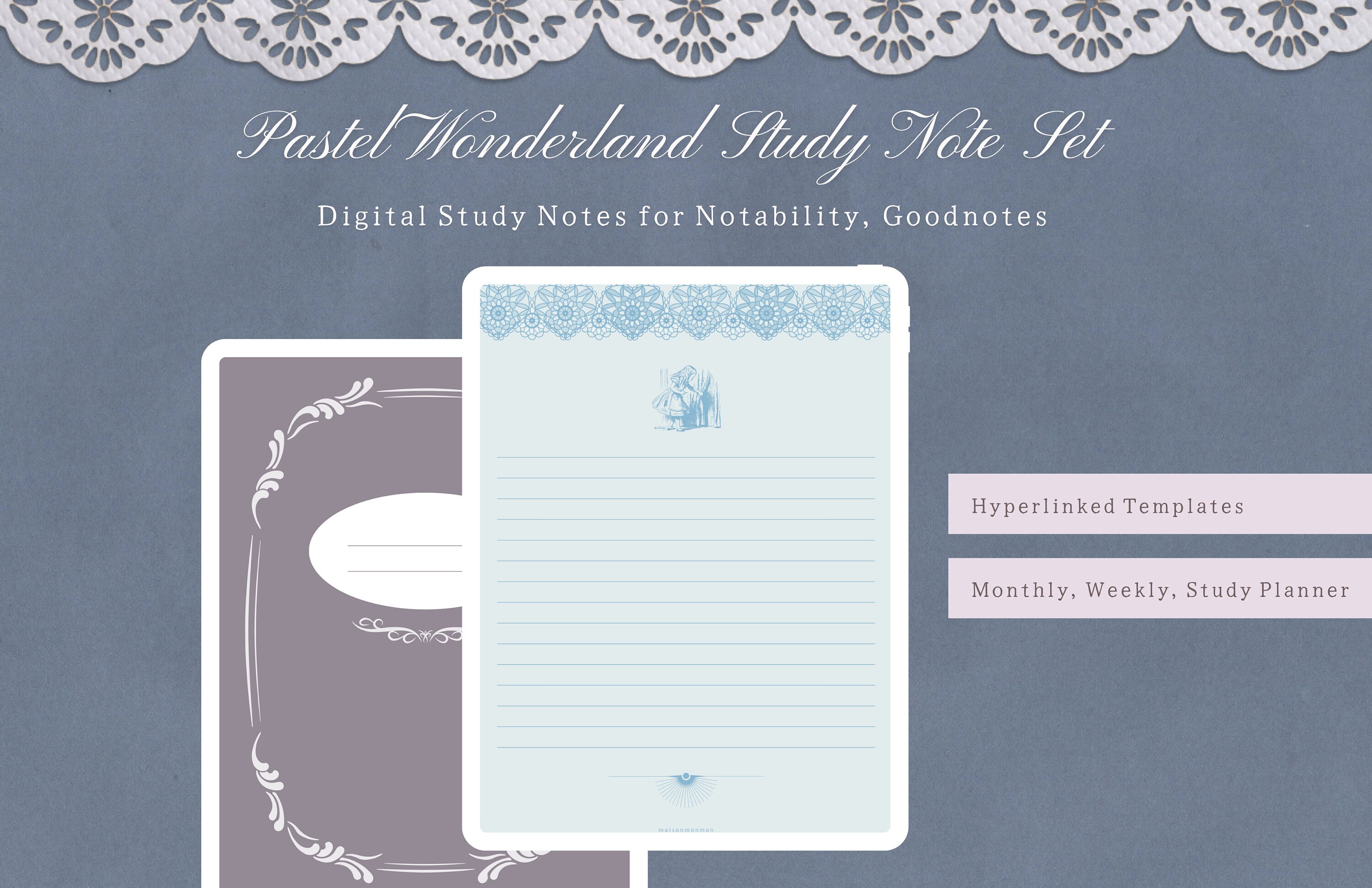 Pastel Wonderland Notes | Cute Digital Study Note Templates for ...