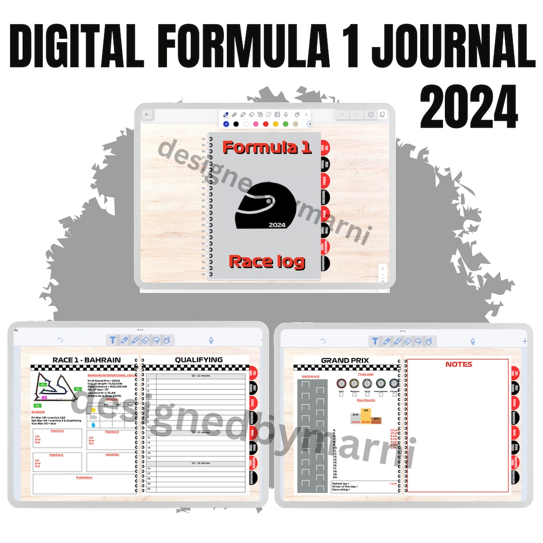 2023 Digital Formula 1 Journal Formula 1 Season Tracker Formula 1 Race ...