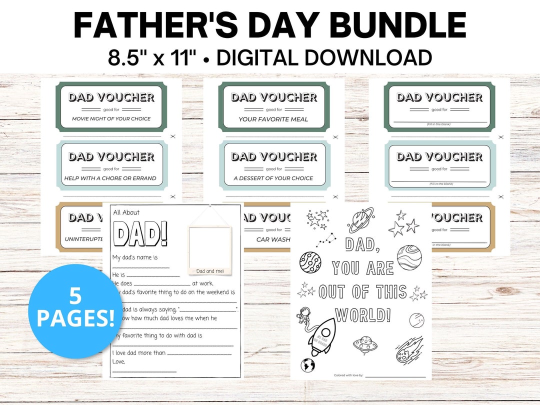 Printable Coloring Page for Dad Printable All About Dad Fill in ...
