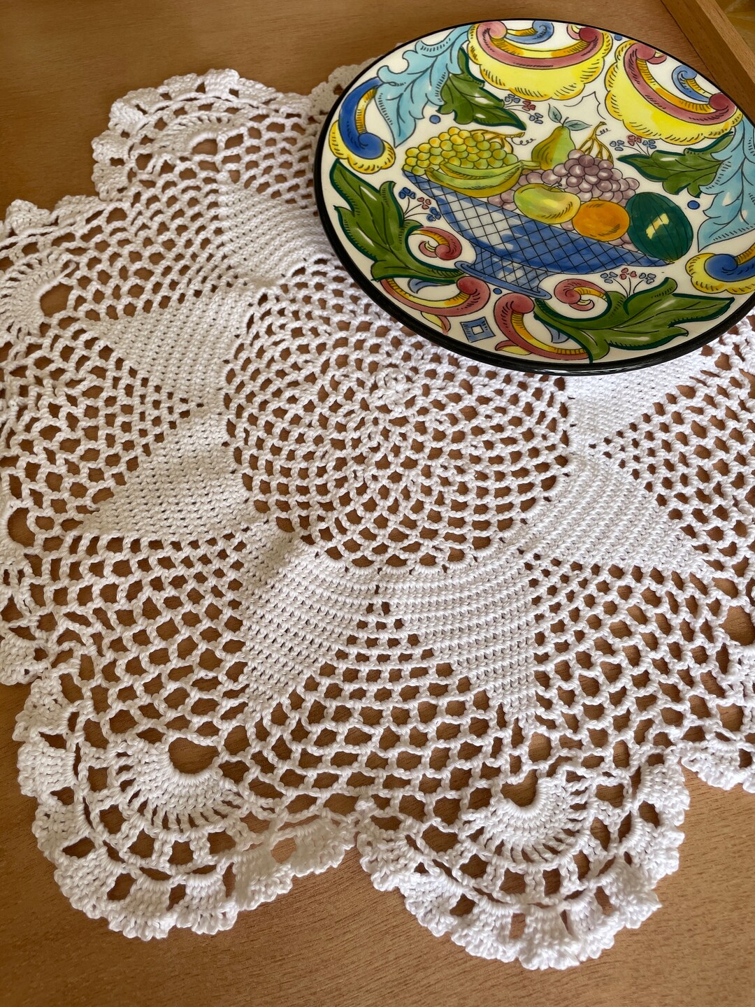 Handmade Large White Doily, Table Centre, Vintage Inspired Handmade ...