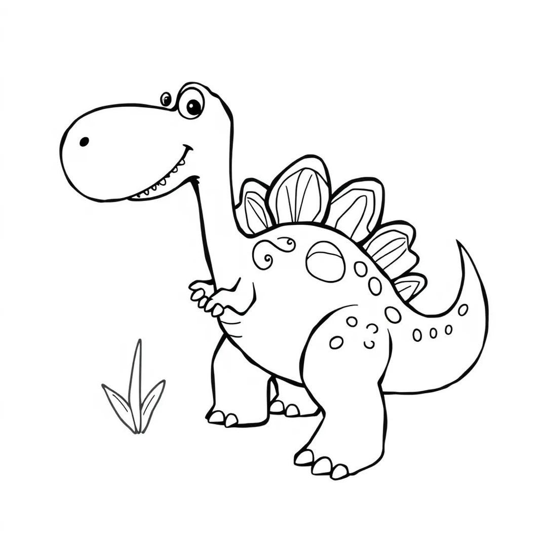 5 Cute Dinosaur Coloring Pages - Etsy