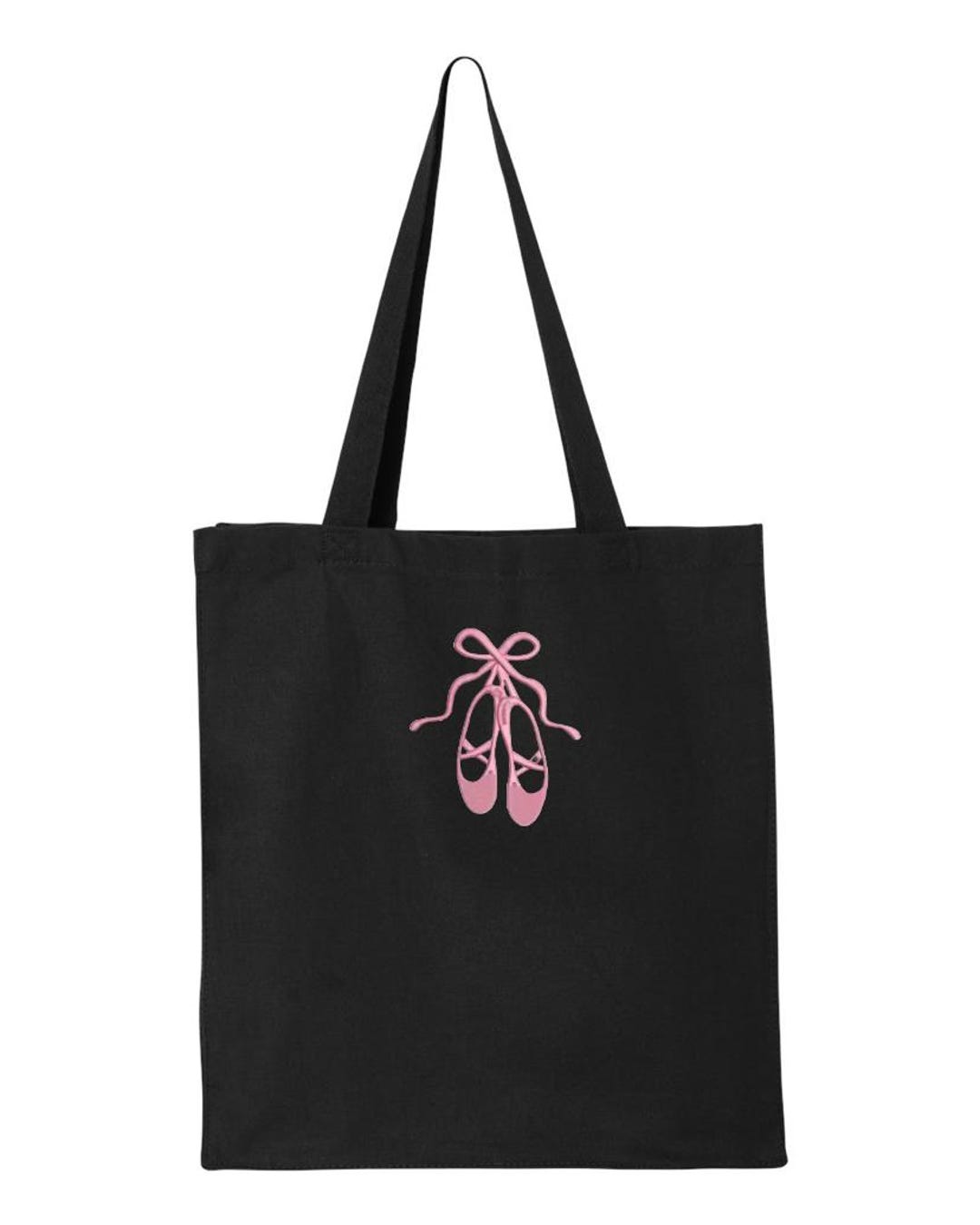 Customizable Embroidered Ballet Slippers Tote Bag, Ballet Bags, Dance ...