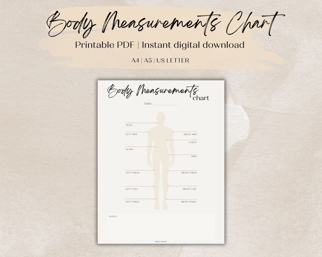 Body Measurement Chart for Measuring Your Body Body - Etsy