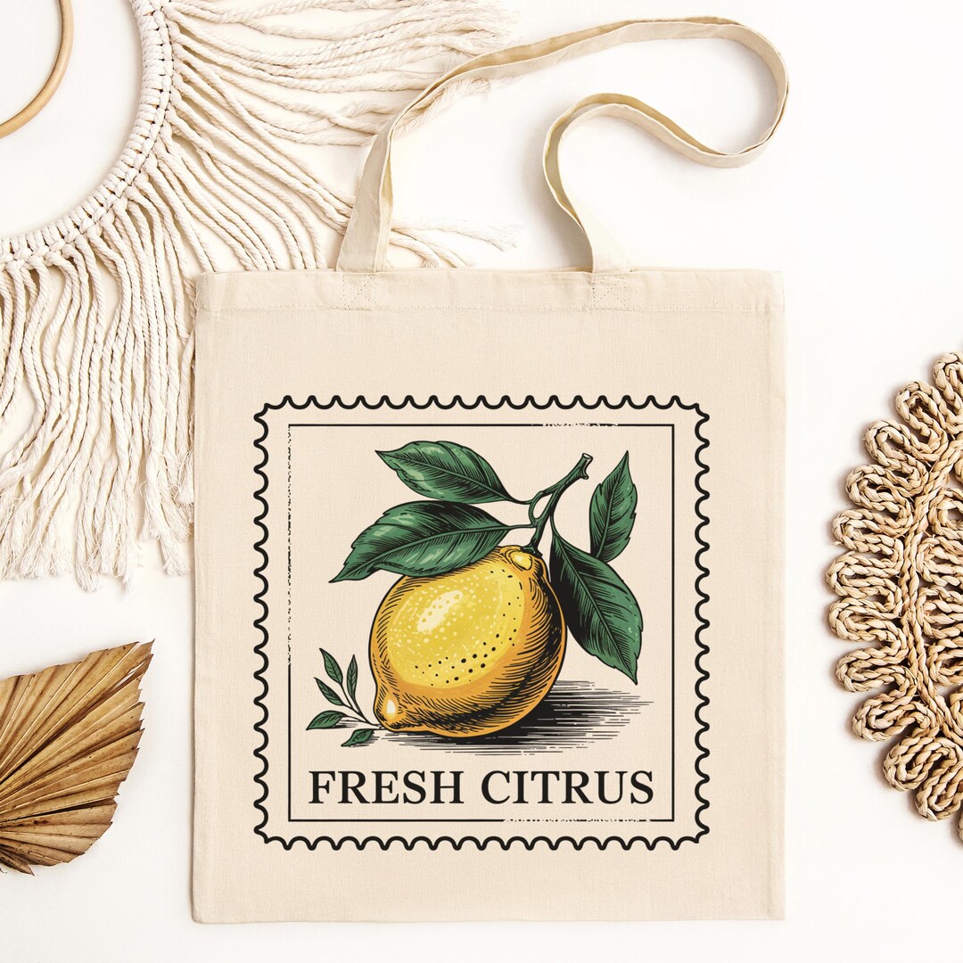 Fresh Citrus Tote Bag, Lemon Lover Gift, Lemon Gift Bag, Summer ...