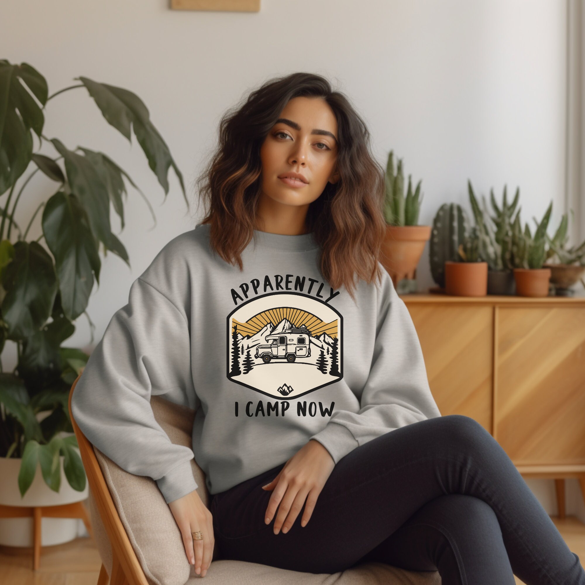 Funny Camping Long Sleeve, Apparently I Camp Now Mountain Shirt, Gift ...