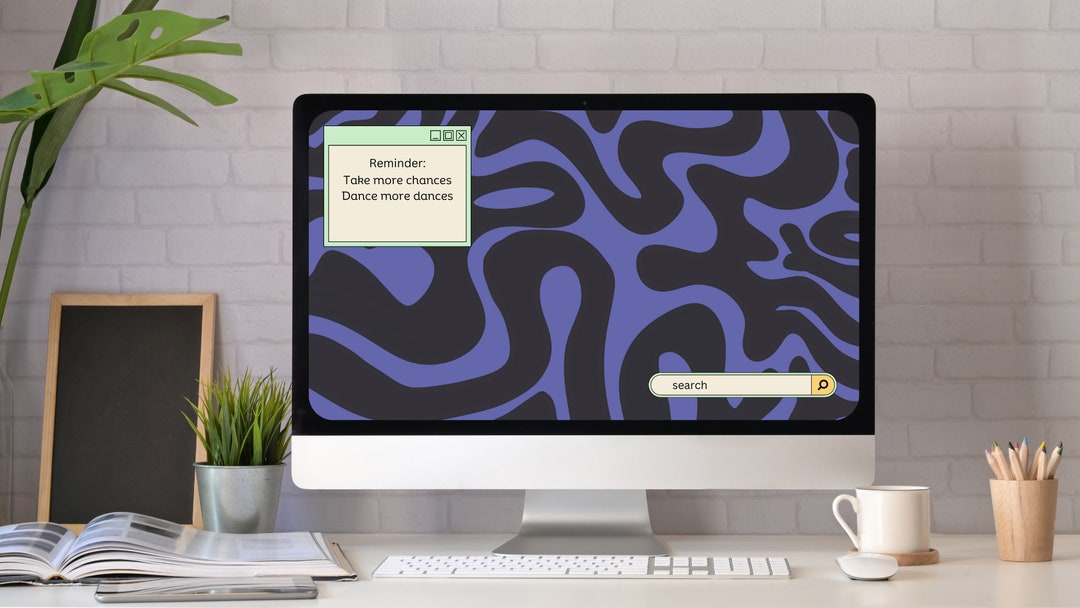 Cute Desktop Background Blue Wallpaper Computer Background - Etsy Australia