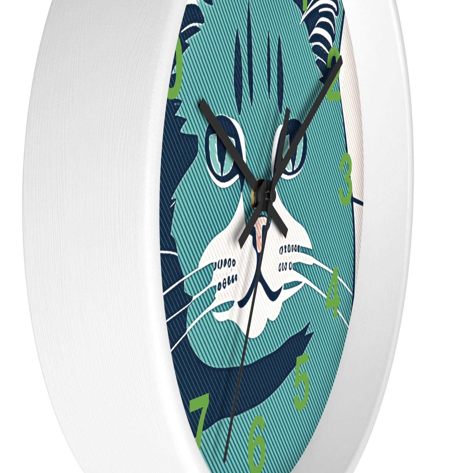Modern Unique Wooden Wall Clock With Cat Design, Wall Clock Unique ...