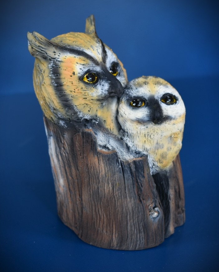 Mommy Owl With Her Baby. Owls Are Smart and Curious. A Great Gift for ...