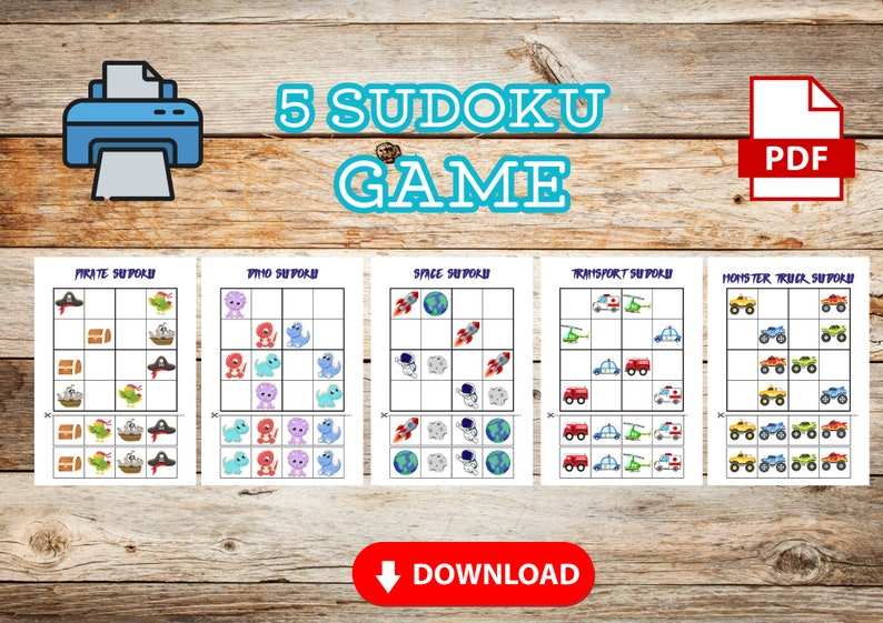 SUDOKU Game for Kids | 4x4 | Preschool Worksheets | Toddlers Games ...