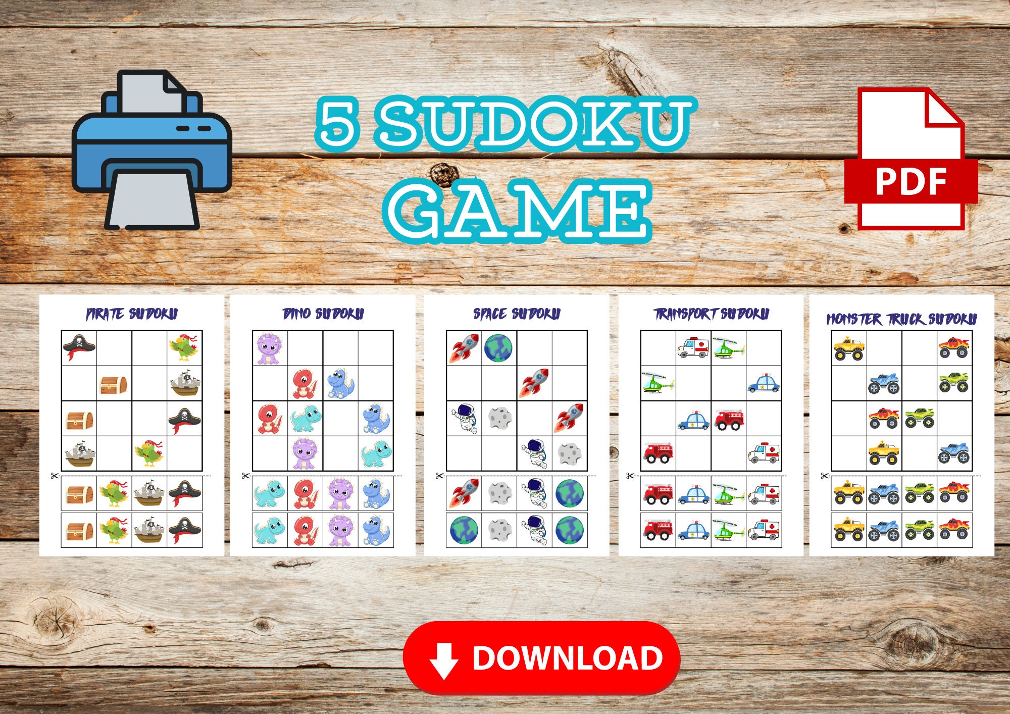 SUDOKU Game for Kids | 4x4 | Preschool Worksheets | Toddlers Games ...