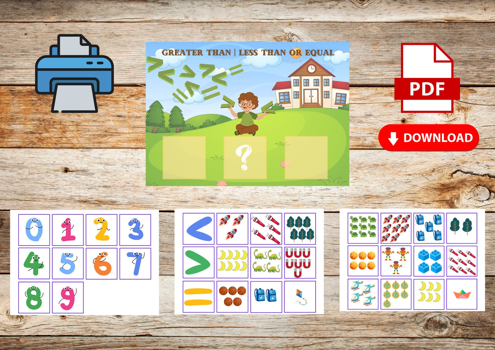 Greater Than Less Than or Equal to Worksheet Comparing Numbers Math ...