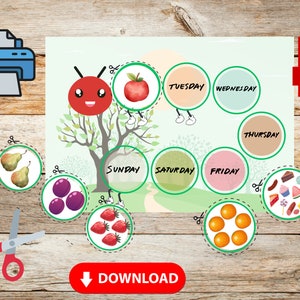 The Very Hungry Caterpillar Days of Week Worksheet Learn and Play ...