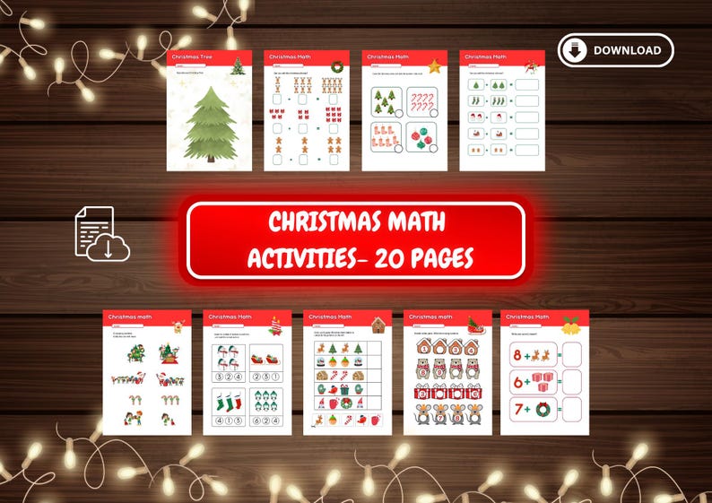 Printable Christmas Math Activity Bundle Worksheets Funny Counting - Etsy