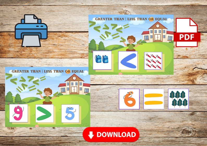 Greater Than Less Than or Equal to Worksheet Comparing Numbers Math ...