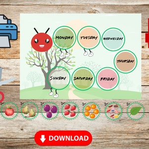 The Very Hungry Caterpillar Days of Week Worksheet Learn and Play ...