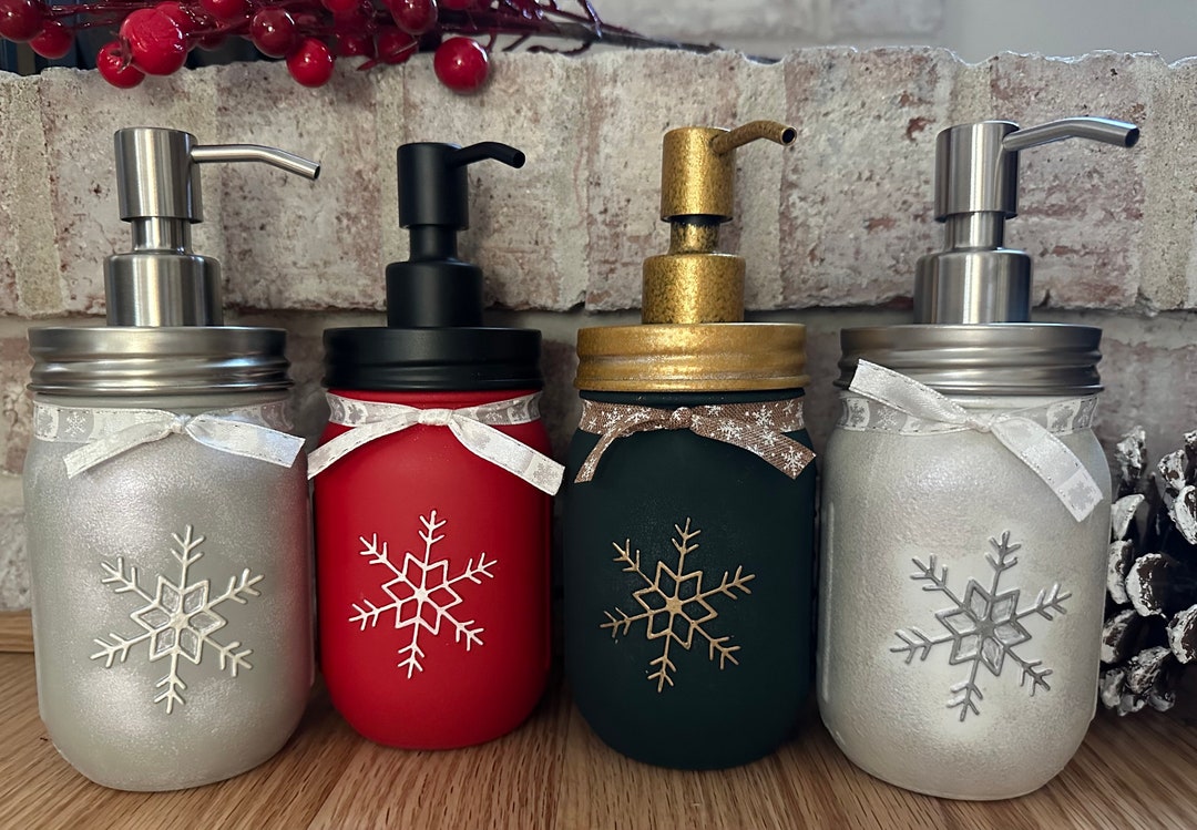 Snowflake Soap Dispenser | the Jillie Jar | Soap Pump | Christmas ...