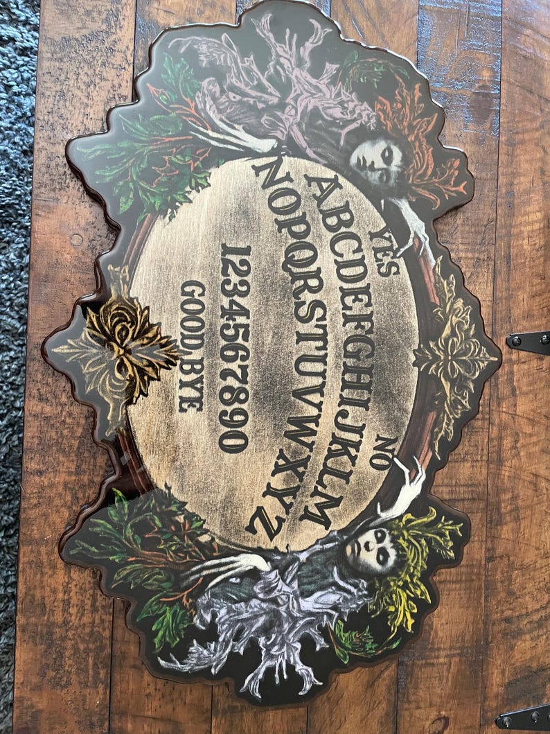 Handmade Spirit Board: Real Ouija Board With Forest Witch Design 23.5 ...