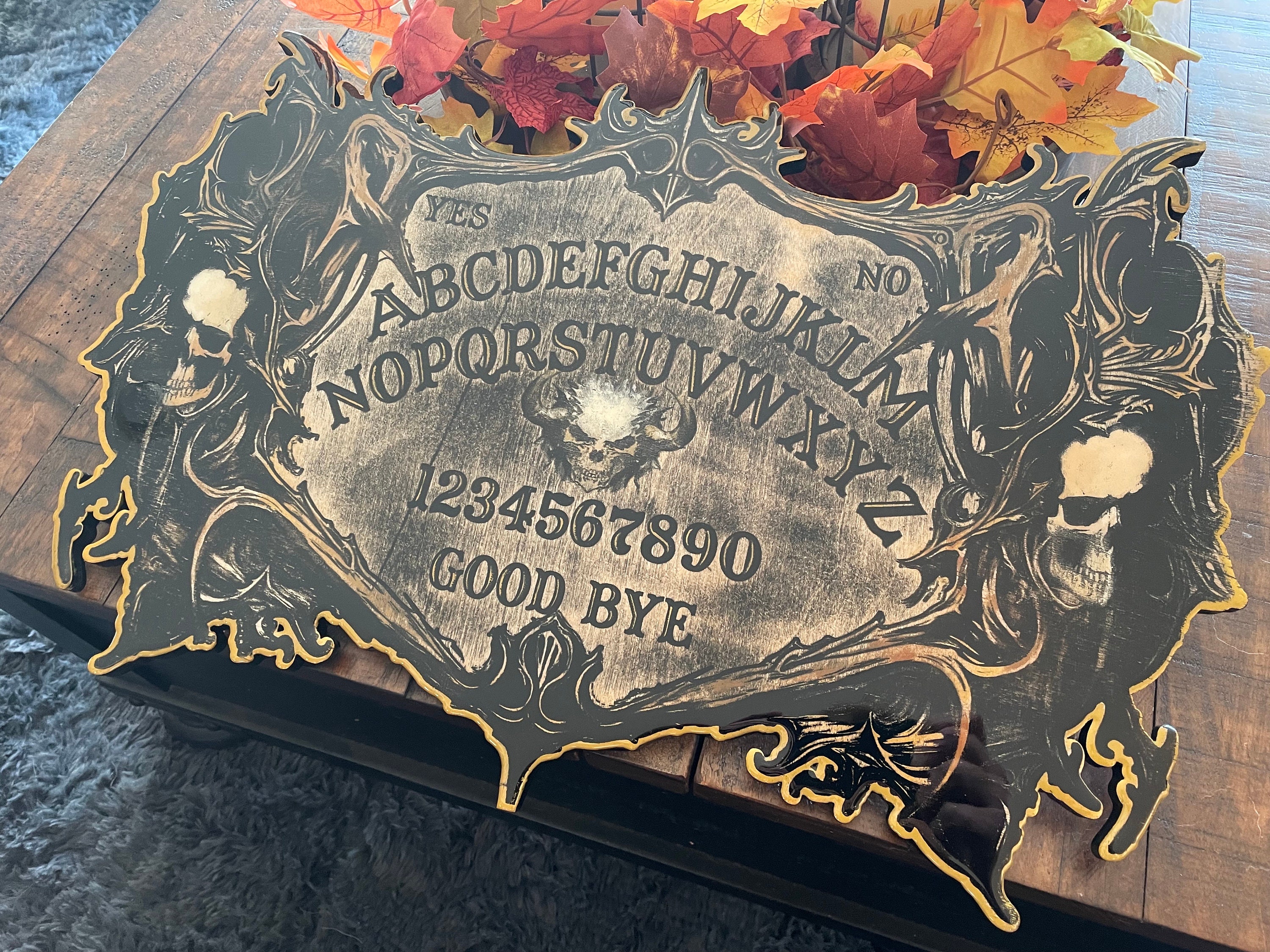 Handmade Occult Decor: Wooden Ouija Board and Planchette 15 X 23 Echos ...