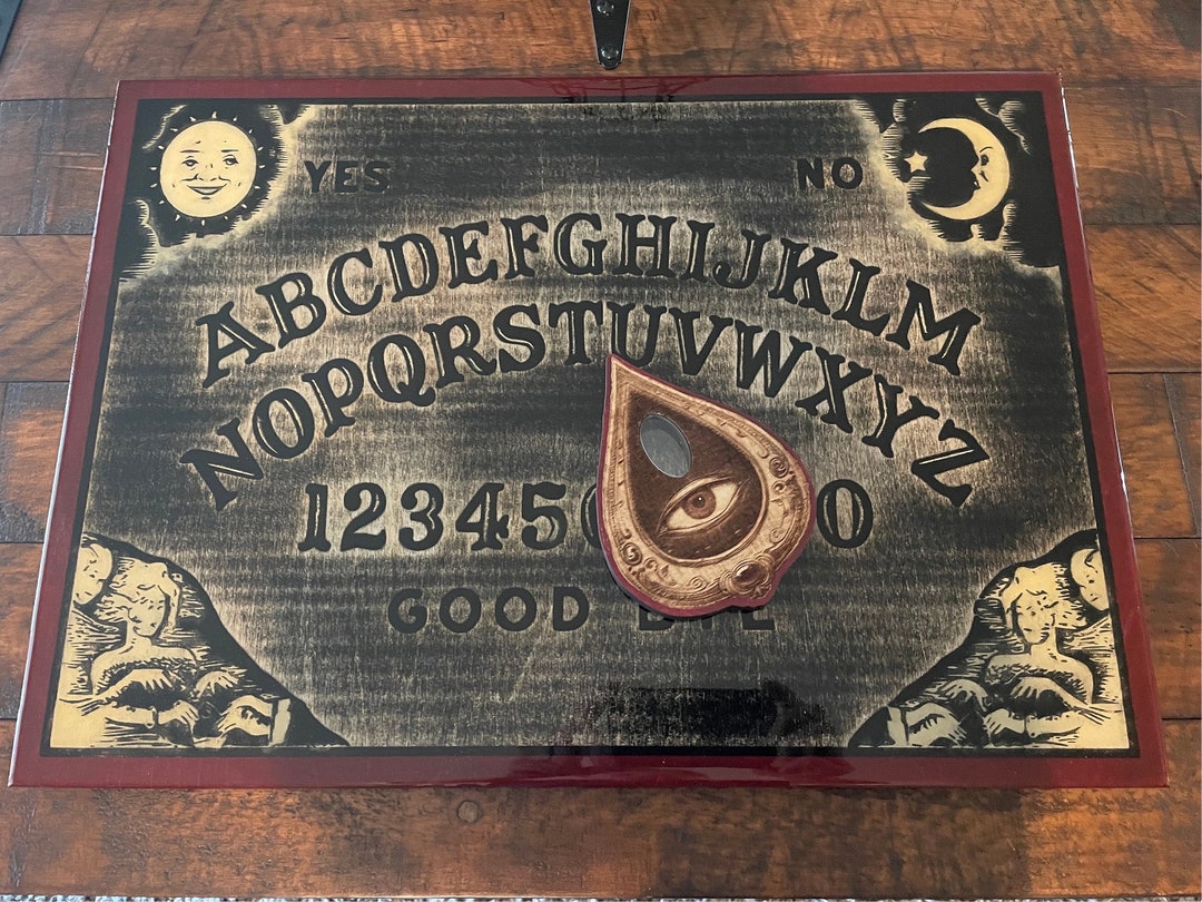 Handmade Occult Decor: Wooden Ouija Board and Planchette 15" X 20 ...