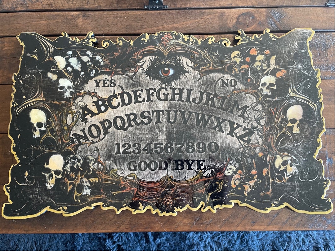 Real Wood Spirit Board With Evil Eye – Handmade Gothic Halloween Gift ...