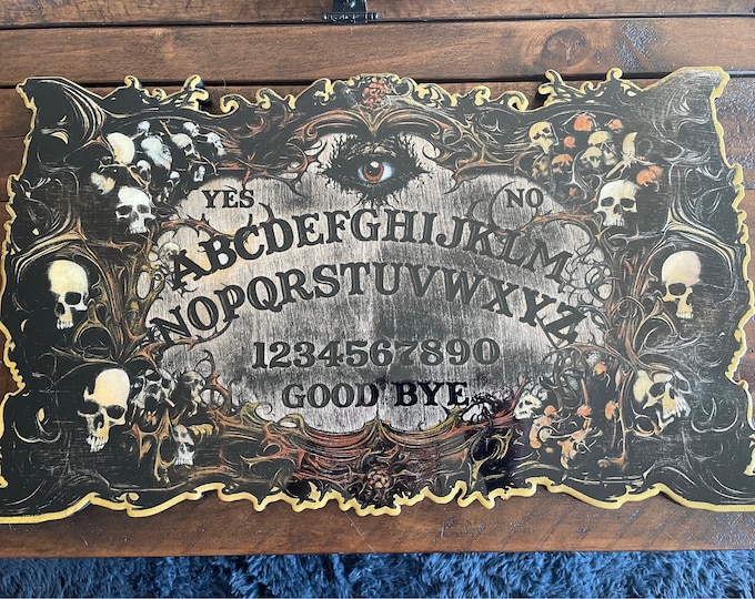 Real Wood Spirit Board With Evil Eye – Handmade Gothic Halloween Gift ...