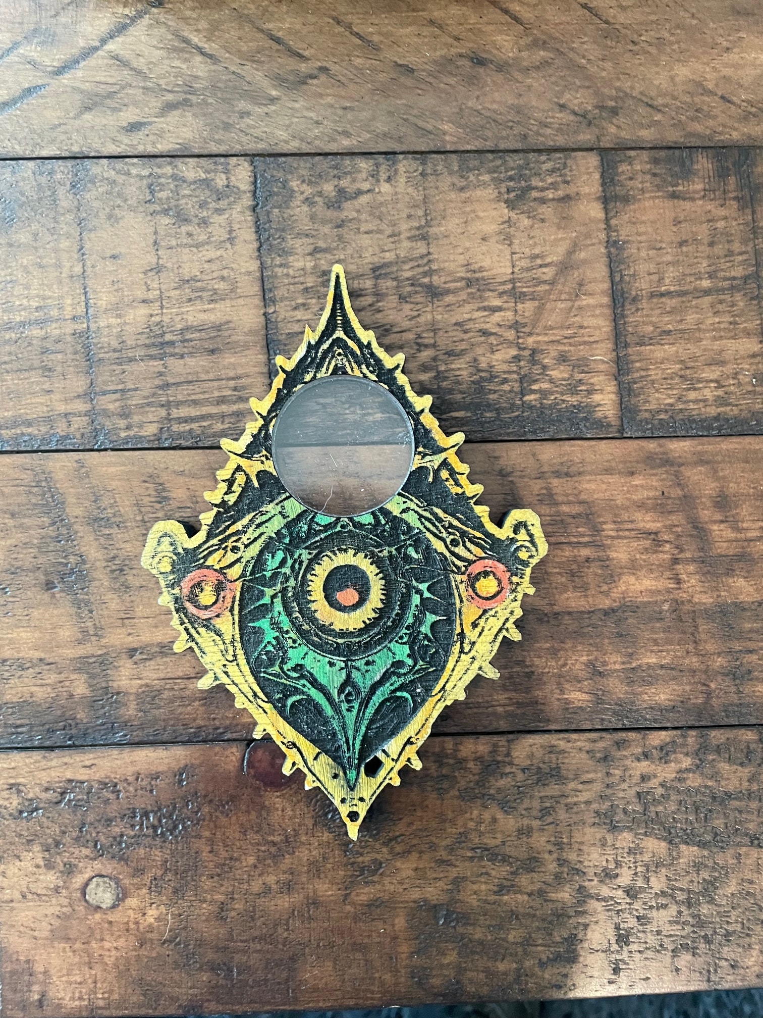 Wooden Ouija Board and Planchette 12" X 20" Dark Skull Design Handmade ...