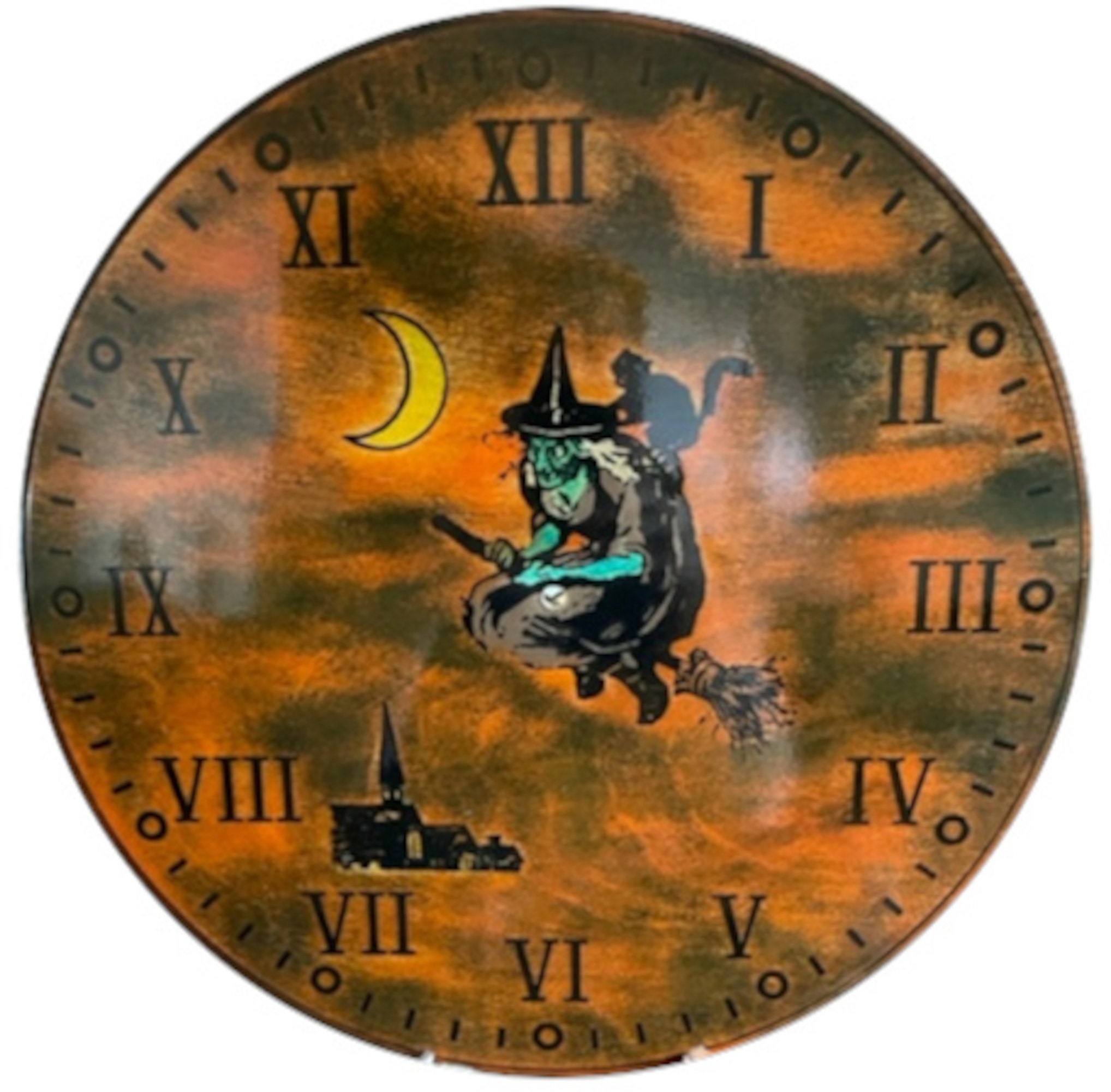 18 Diameter Wooden Halloween Witch Clock Unique - Etsy