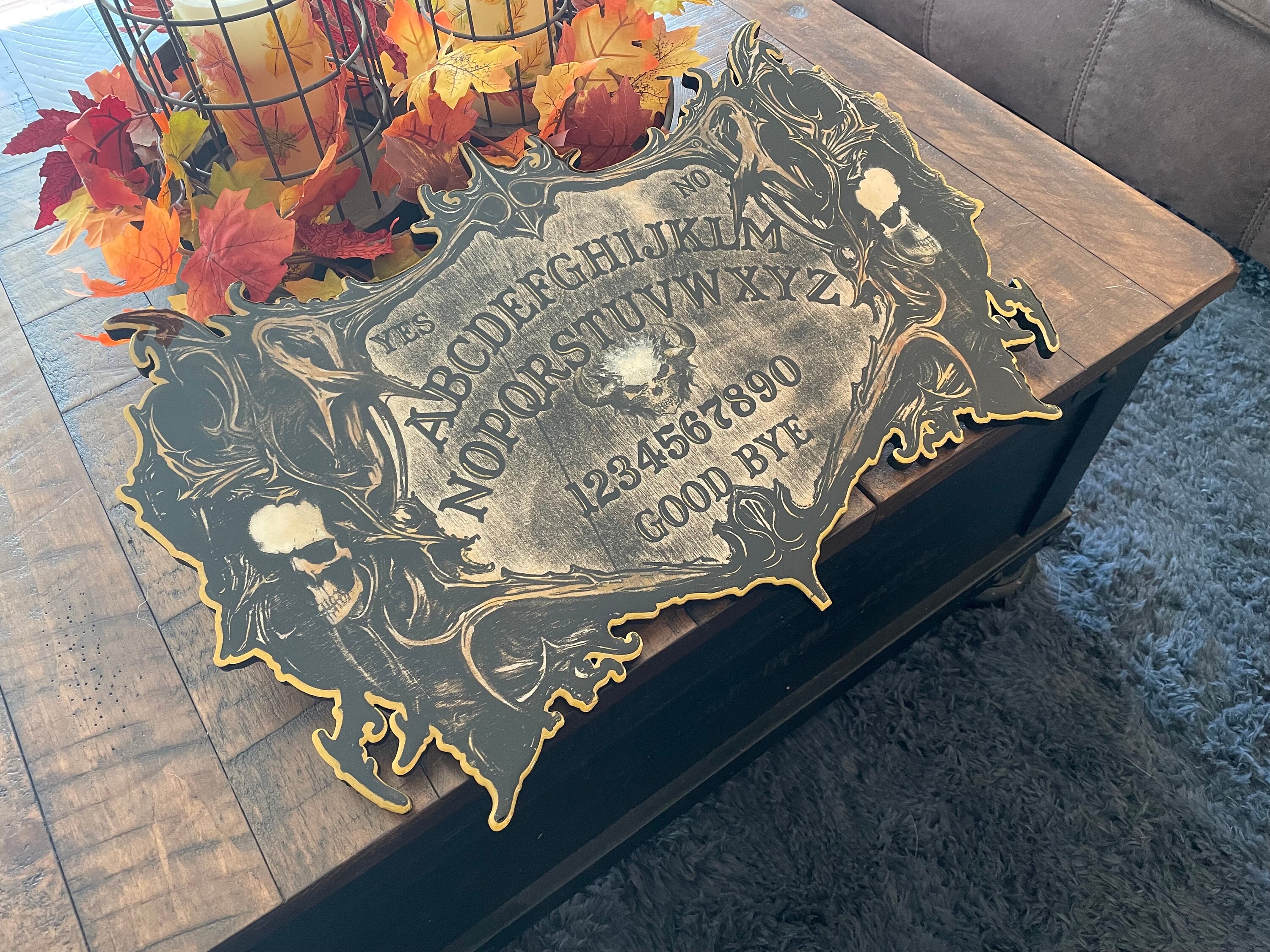 Handmade Occult Decor: Wooden Ouija Board and Planchette 15 X 23 Echos ...