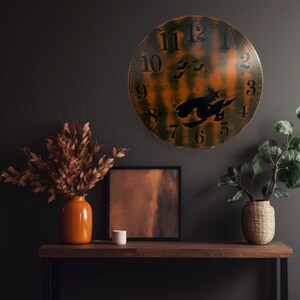 Halloween Witch Clock Handmade Wooden Wall Clock 18" Diameter Complete ...